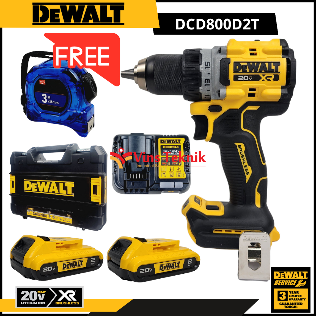 Jual Cordless Drill driver DCD800 Mesin bor baterai 13mm DEWALT ...