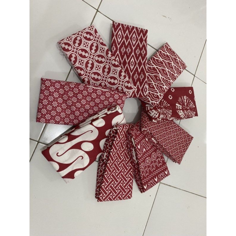 Jual Kain Batik Printing Merah Putih Bahan Tetron rayon seragam ...