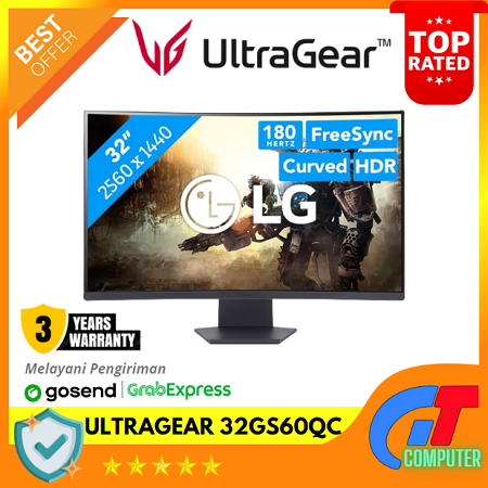Jual LG UltraGear 32GS60QC-B 32" QHD Curved Gaming Monitor AMD FreeSync ...