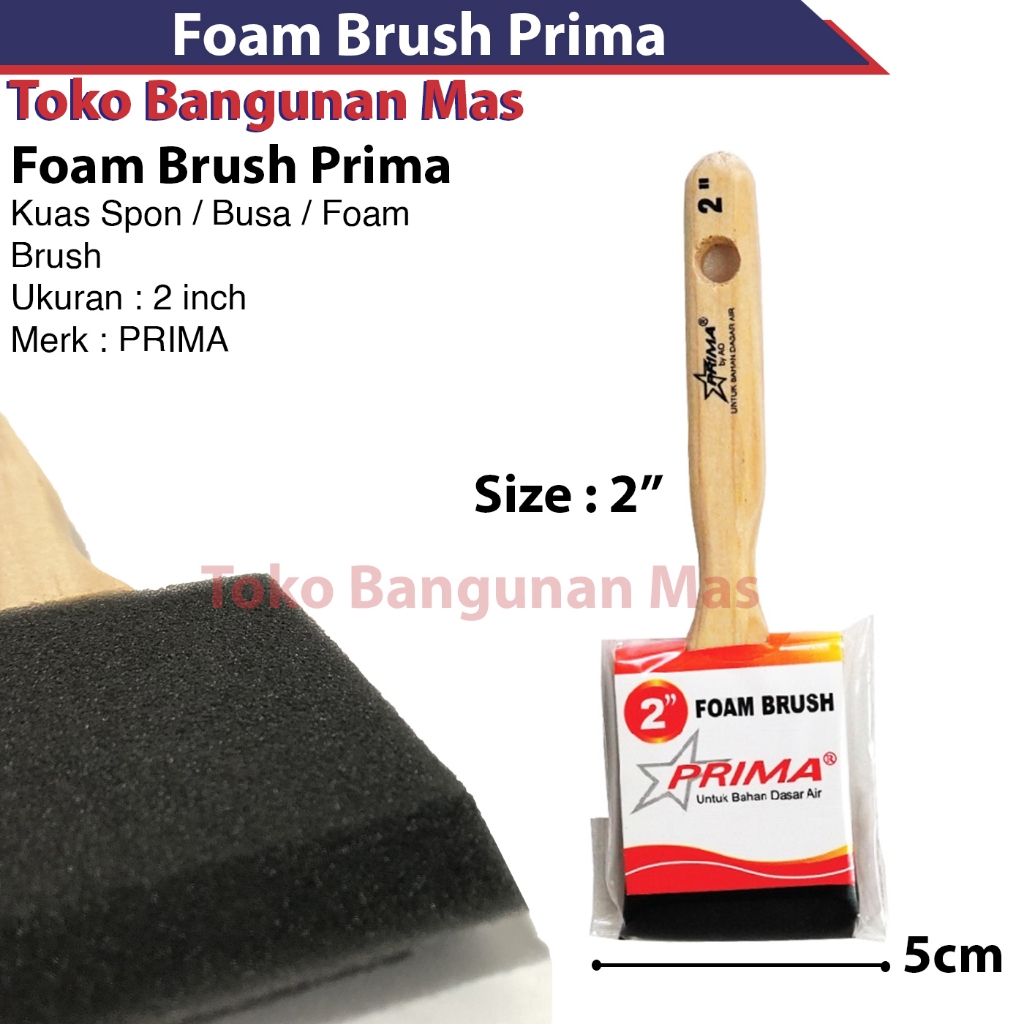 Jual Kuas Busa Spons Foam Brush 2 inch 3 Inch Prima Kuas Solventbase ...