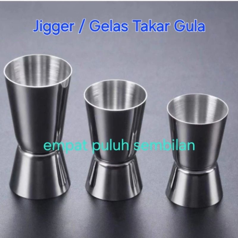 Jual gelas takar sirup / jigger stainless / gelas ukur gula mini ...