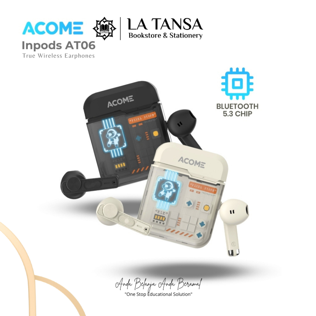 Jual ACOME Headset Earphone TWS Bluetooth 5.3 Transparent Low Latency ...