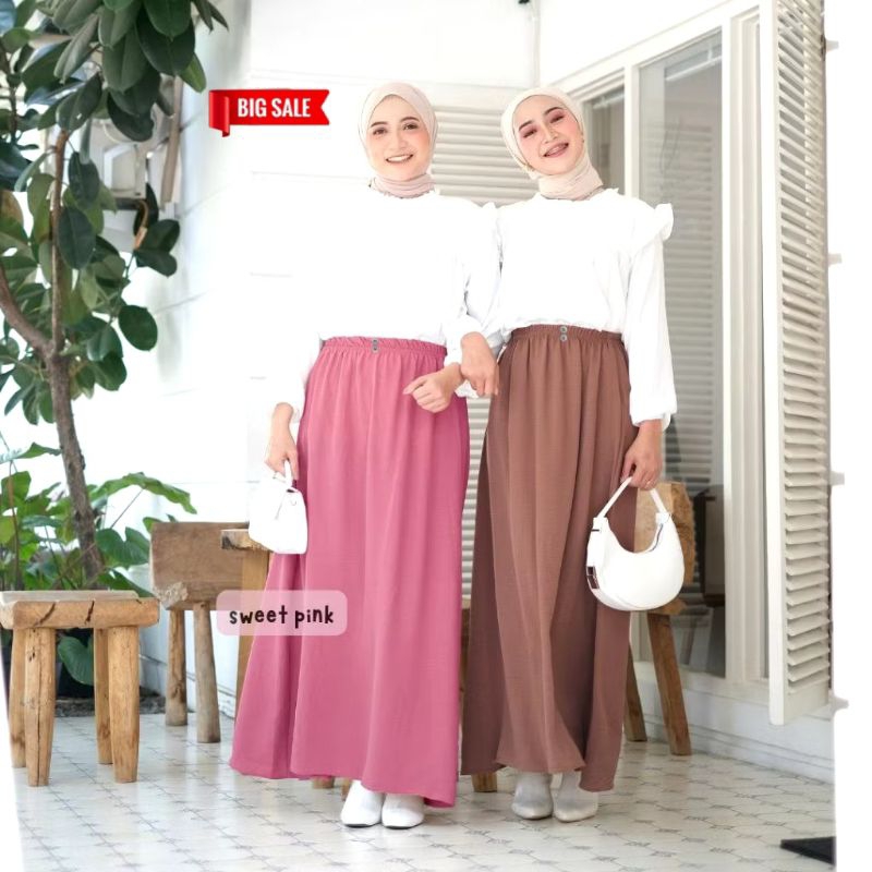 Jual ( 30 WARNA ) ROK KANCING CRINKLE AIRFLOW//ROK PANJANG JUMBO ...