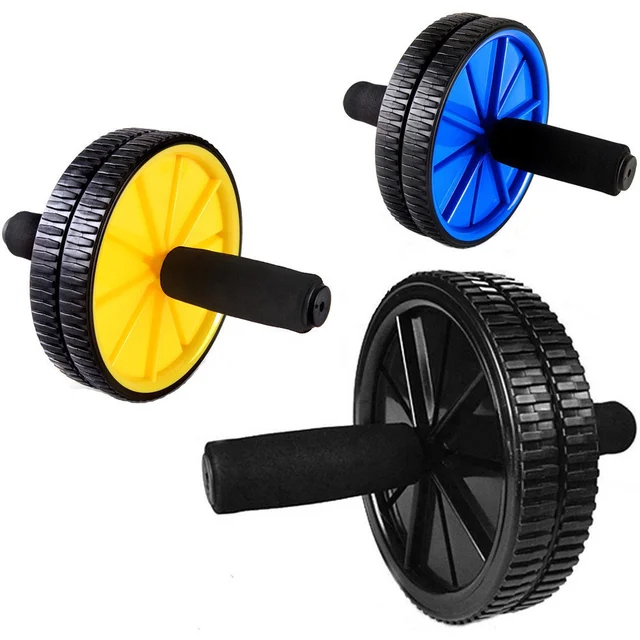 Jual Fitness Double Wheel Roller Gym Wheels Exercise AB Roller Roda ...