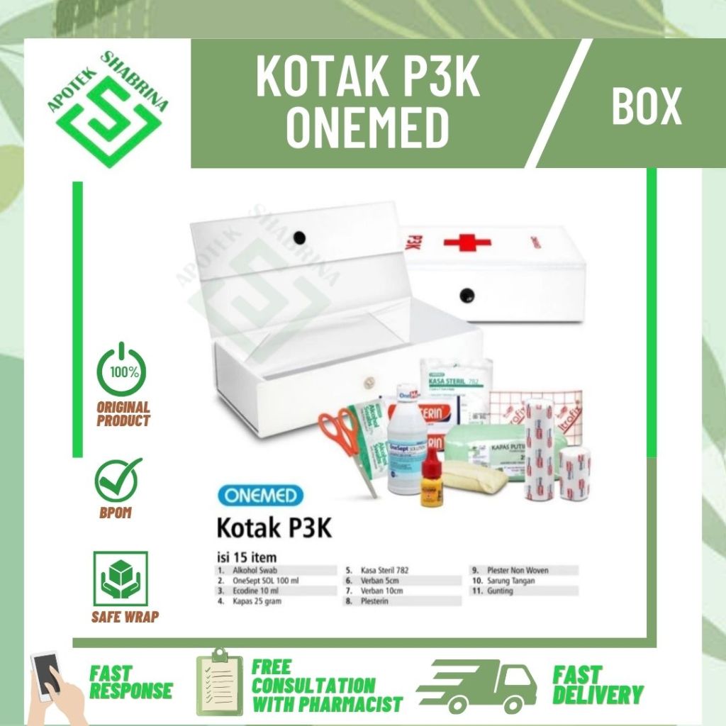Jual KOTAK P3K ONEMED Kotak P3K Mobil Isi lengkap | Shopee Indonesia