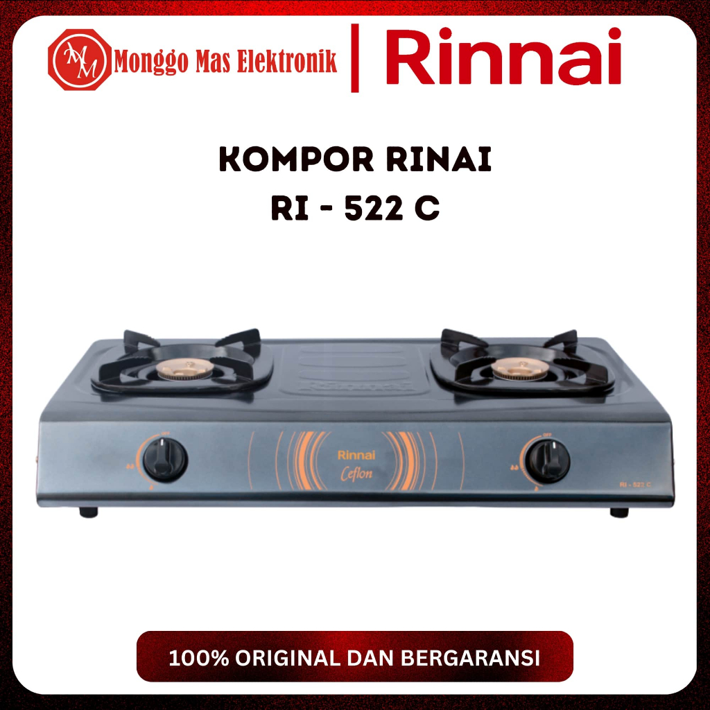 Jual RINNAI KOMPOR RI 522C / RI-522C / RI 522 C (1 TUNGKU) GARANSI ...