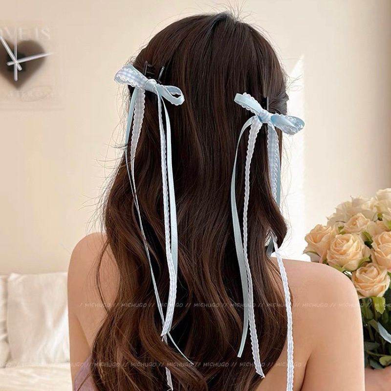 Jual Pinky Row - Checker Pattern Cottage Ribbon Hair Claw - Jepit ...