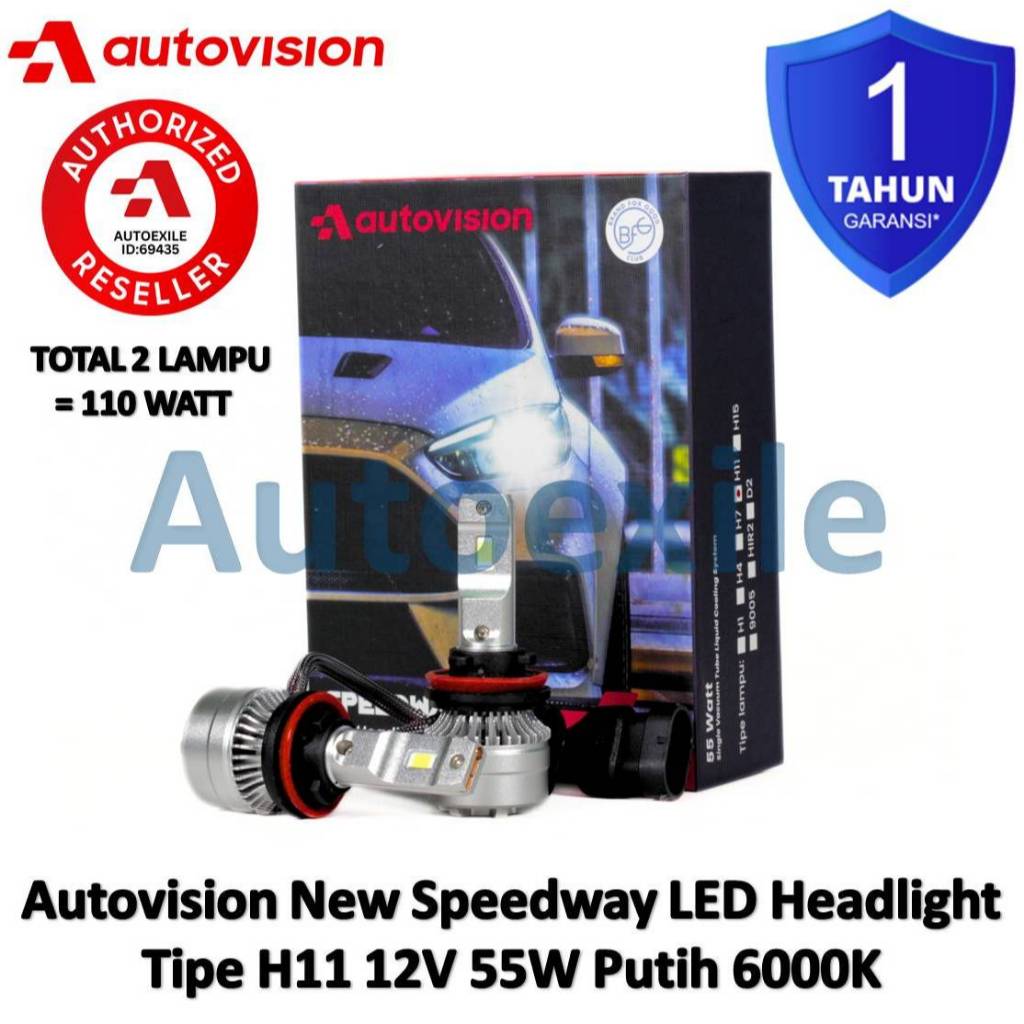 Jual Autovision Speedway LED Headlight H11 Putih 6000K White Watt ...