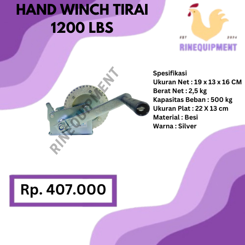 Jual HAND WINCH BOAT WINCH KAPASITAS 1200 LBS KATROL MANUAL KEREKAN ...