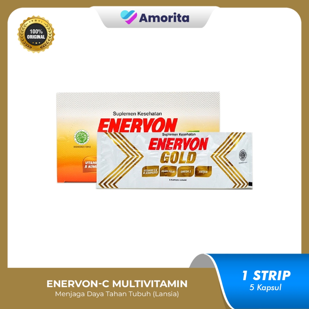 Jual Enervon Gold Multivitamin C 1 Strip 5 Kapsul - Vitamin Lansia Usia ...