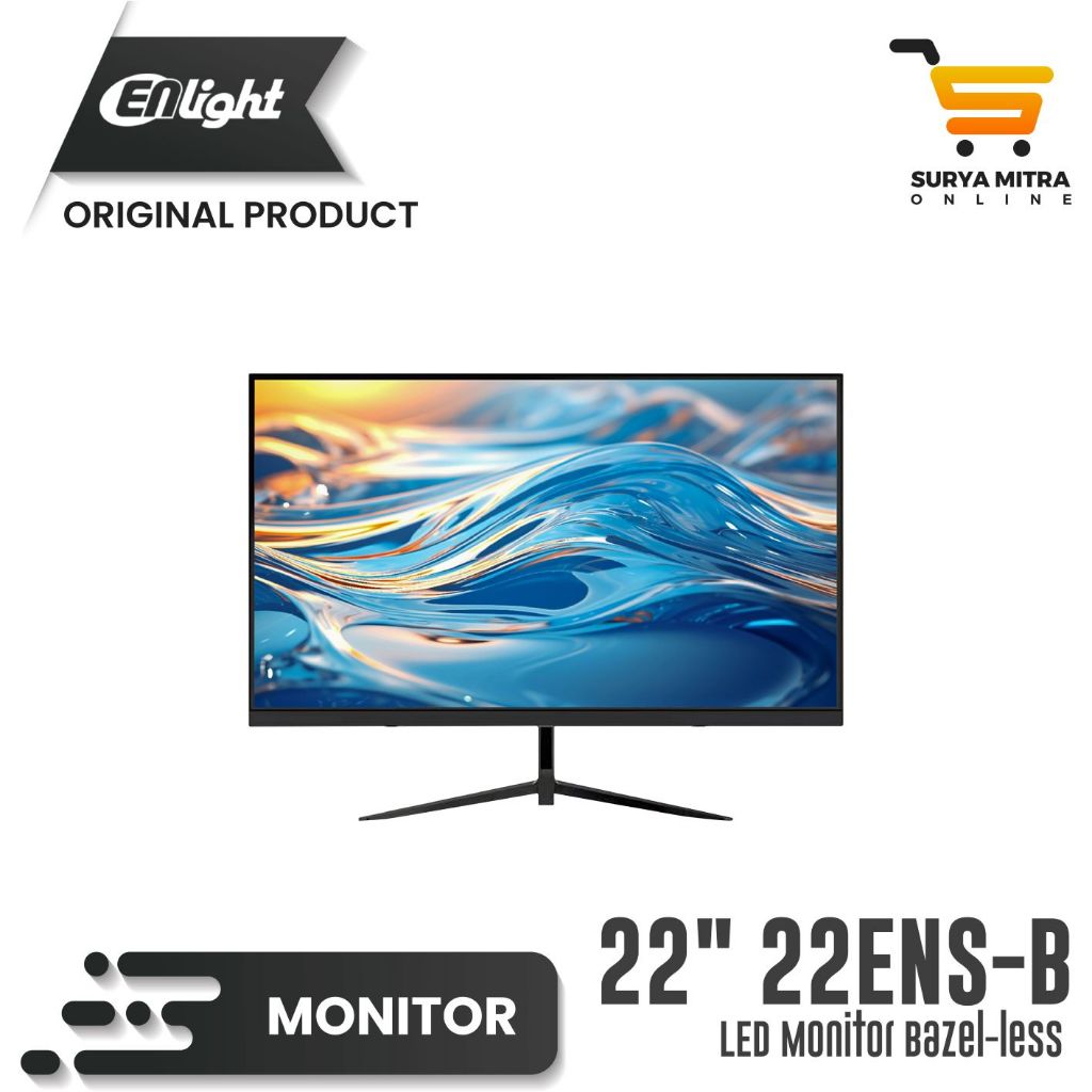 Jual Monitor LED ENLIGHT 22" 22ENS-B Bazel-less 75Hz | Shopee Indonesia