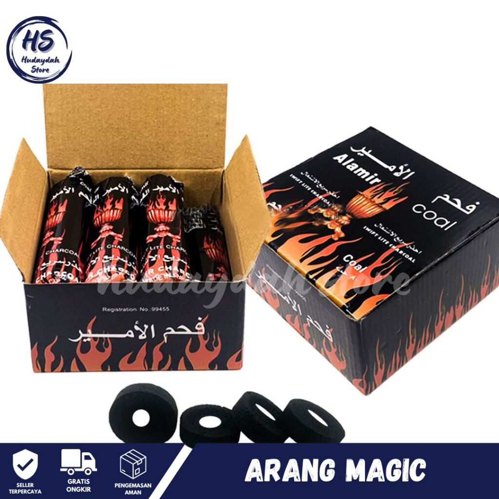 Jual 1 BOX (8 Roll) ARANG MAGIC AL AMIR Thunder Premium Sekali Sulut ...