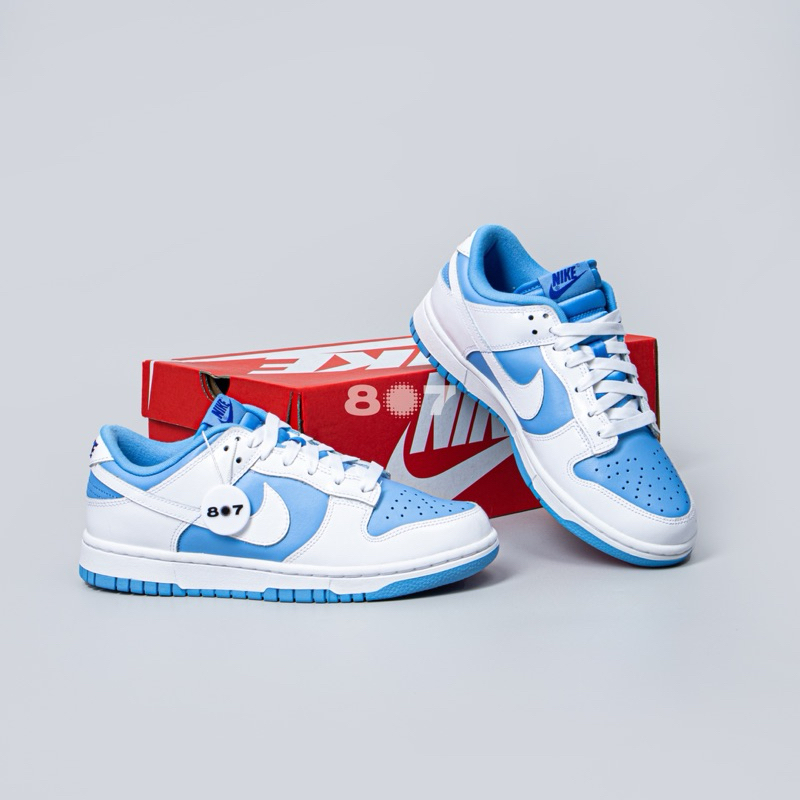 Jual Dunk Low White Unc White Blue | Shopee Indonesia