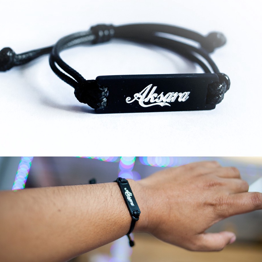 Jual TALI NAMA AKRILIK nama sendiri model persegi panjang dalam paket 1 ...