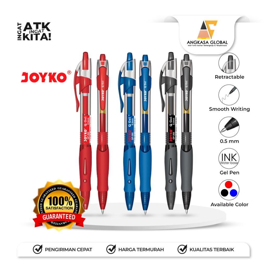 Jual JOYKO PULPEN GEL/ GEL PEN GP-265 Q GEL 0.5mm (1PC) | Shopee Indonesia