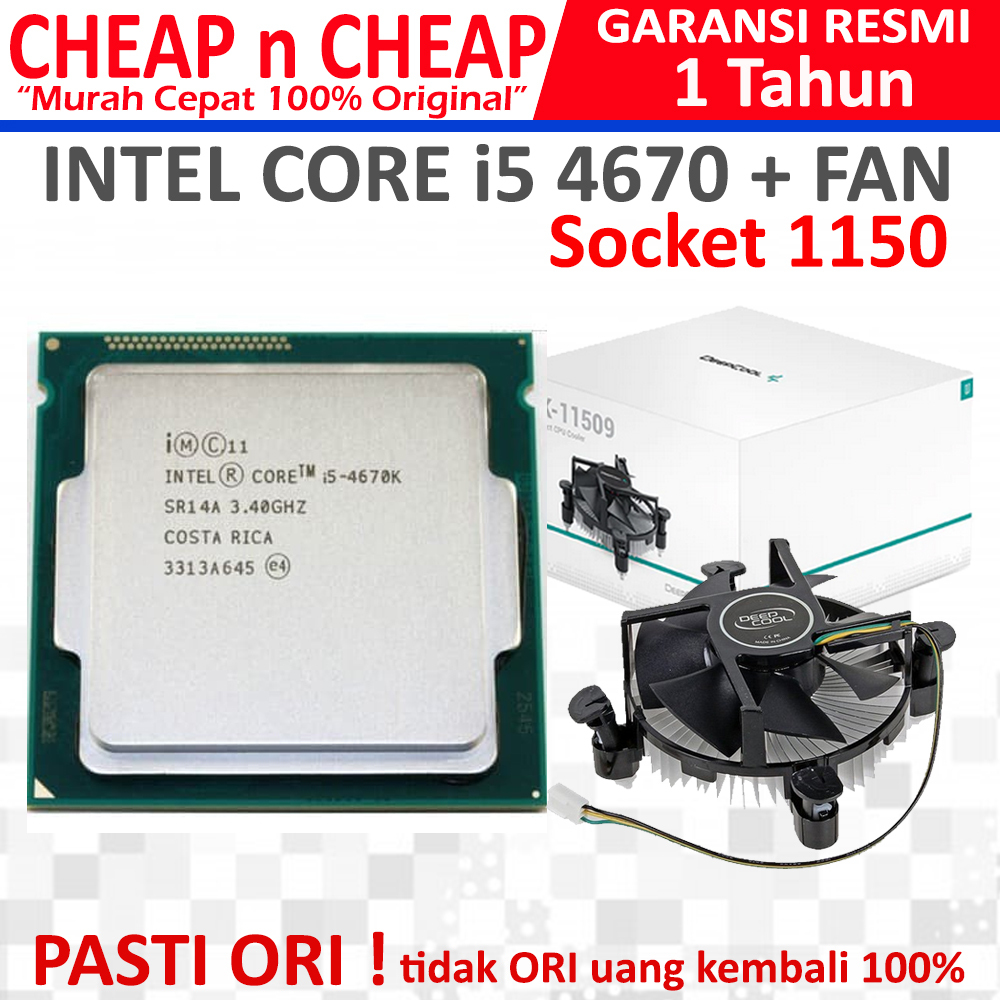 Jual Intel Core i5 4670 Tray + Fan - Intel LGA 1150 H81 | Shopee Indonesia