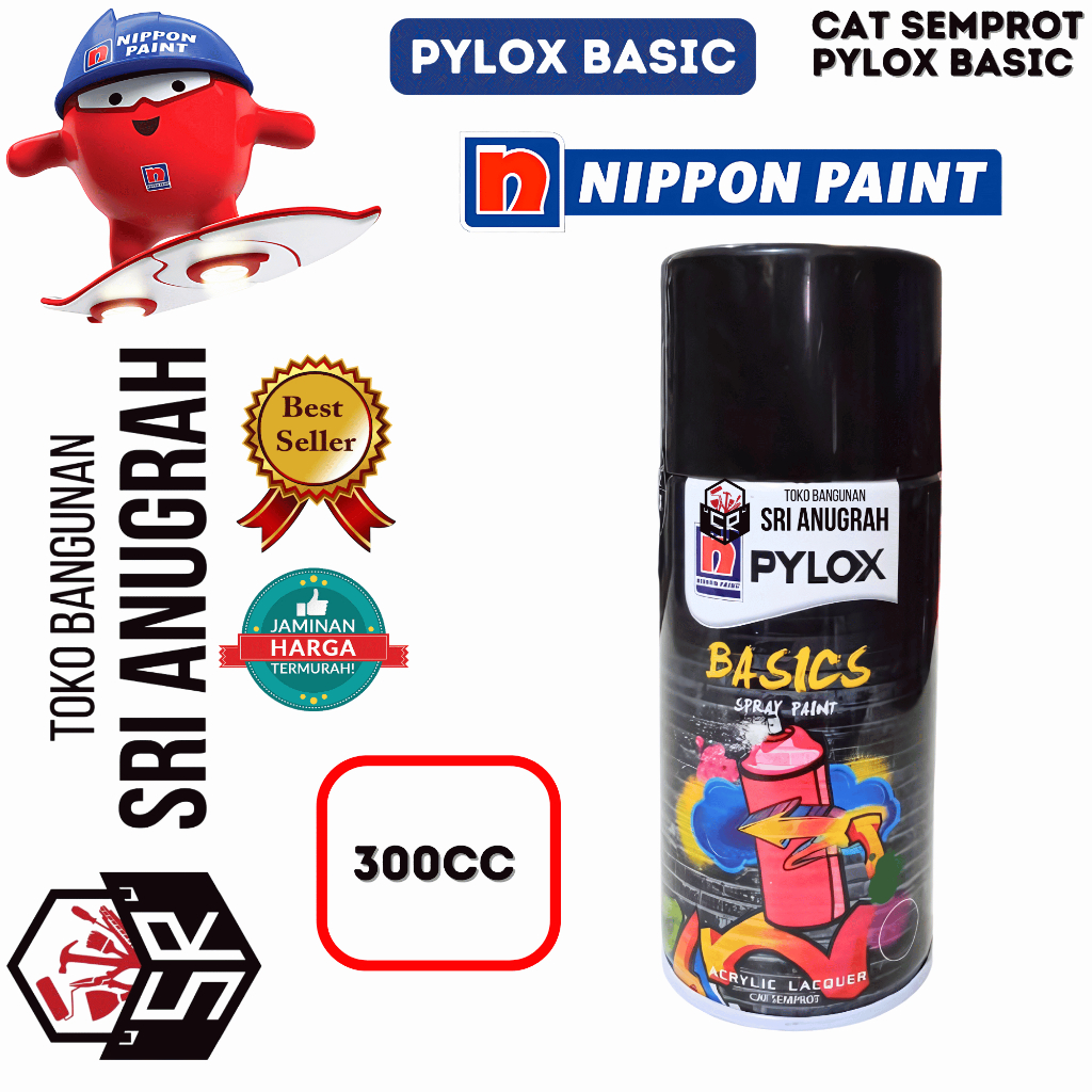 Jual NIPPON PAINT Pylox Basic Cat Semprot Motor Mobil Serbaguna 300CC | Shopee Indonesia