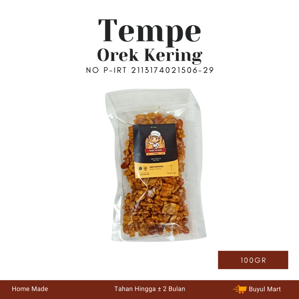 Jual Kering Tempe Orek Kacang 100 gram Original Buyul Mart | Shopee ...