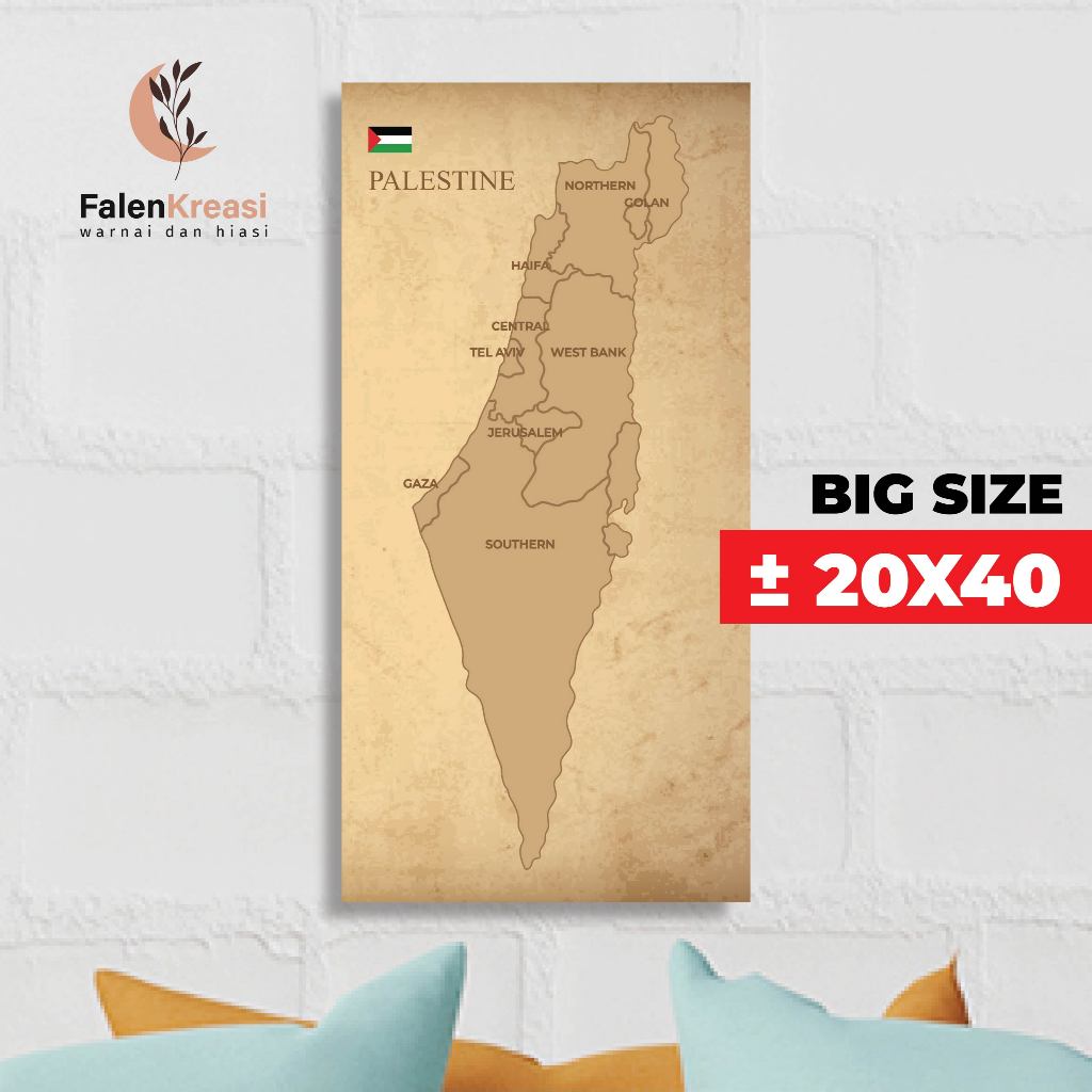 Jual Wall Decor Peta Palestina Poster Kayu Map Pajangan Rumah Pulau ...