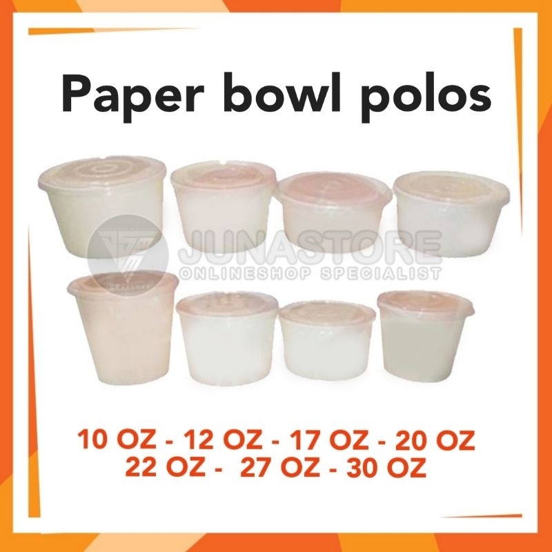 Jual Paper bowl polos / mangkok kertas + tutup (50pcs) | Shopee Indonesia