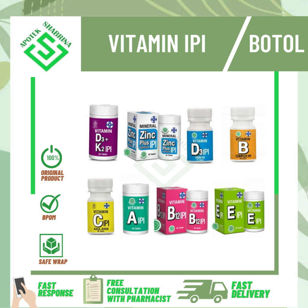Jual vitamin IPI (per botol)/ vitamin A IPI / VITAMIN B KOMPLEKS IPI ...