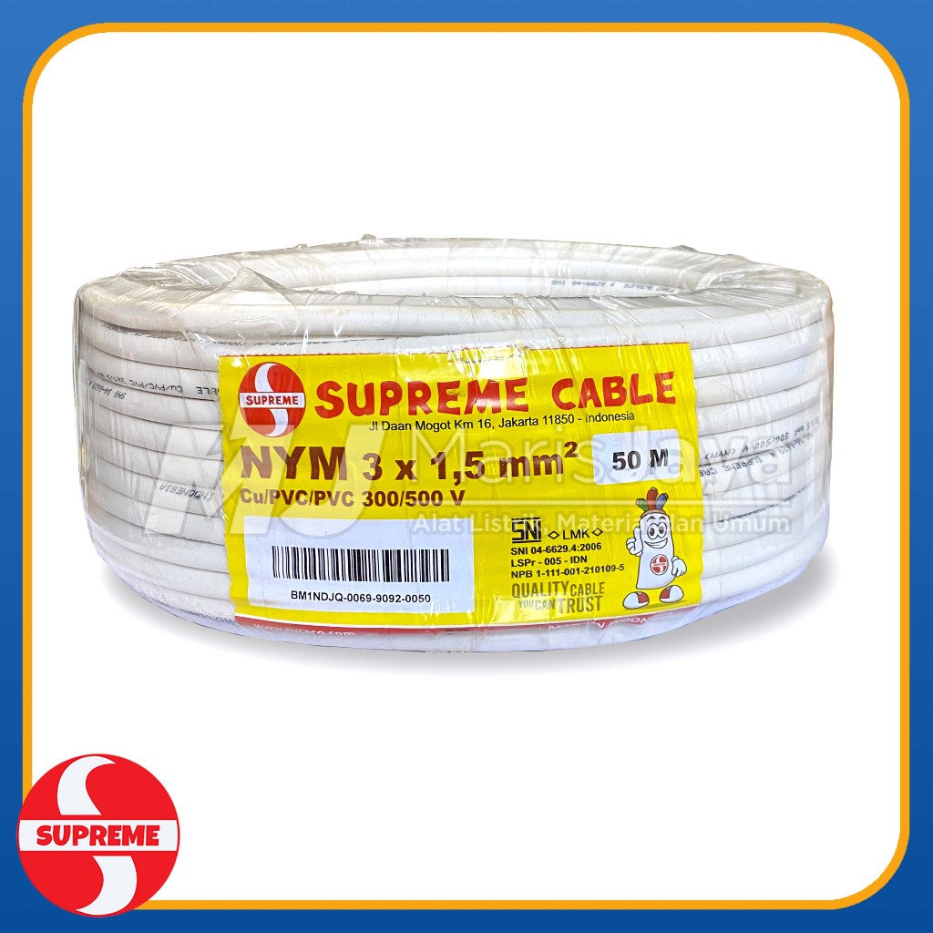 Jual Kabel Tunggal SUPREME NYM 3x1,5 3x1.5 mm 50 meter (PER ROLL) | Shopee Indonesia