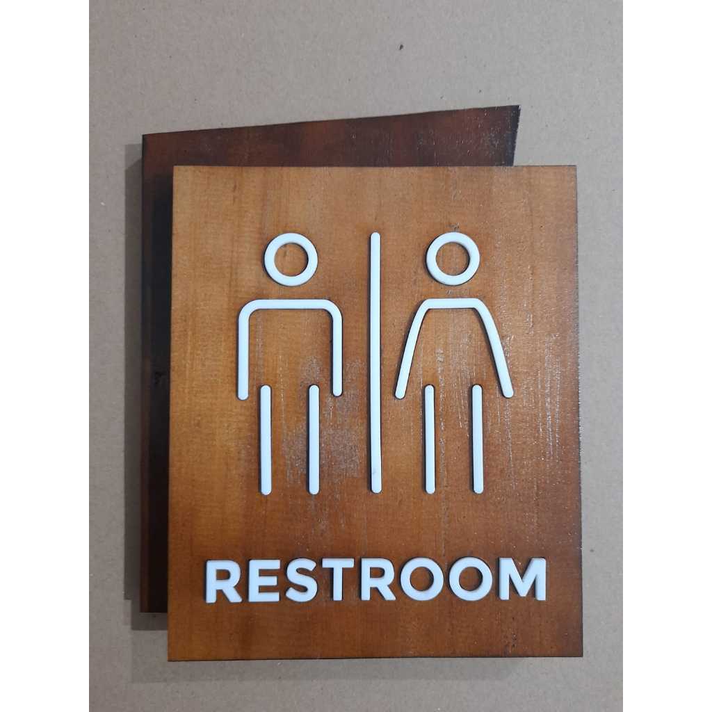 Jual Toilet / Restroom Sign Kayu Pinus Exclusive | Shopee Indonesia
