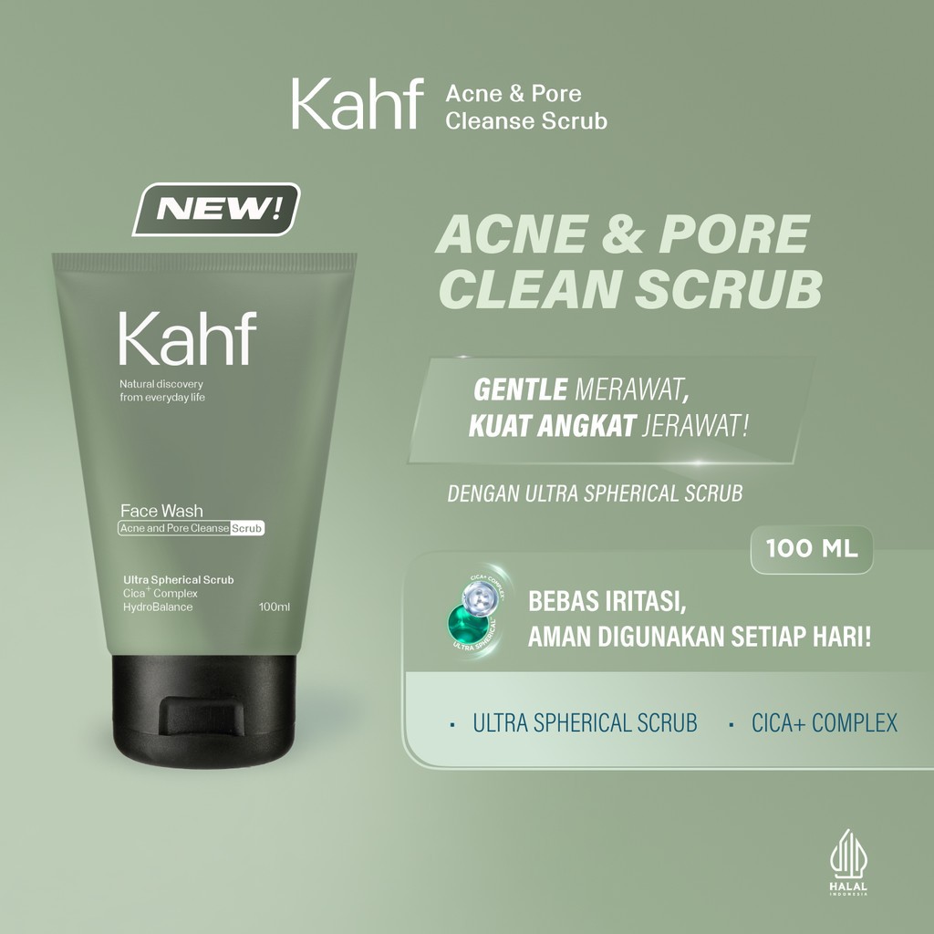 Jual KAHF Face Wash Acne and Pore Cleanse Scrub 100ml | Shopee Indonesia