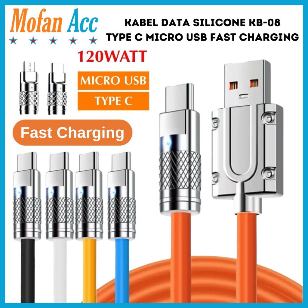 Jual Kabel Data Silikon KB-08 TYPE-C MICRO USB / Charger HP 120 Watt ...