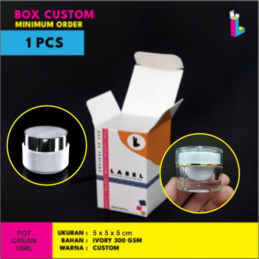 Jual BOX Kemasan / DUS POT CREAM 10ML UK. 5 x 5 x 5 (CM) CUSTOM ...