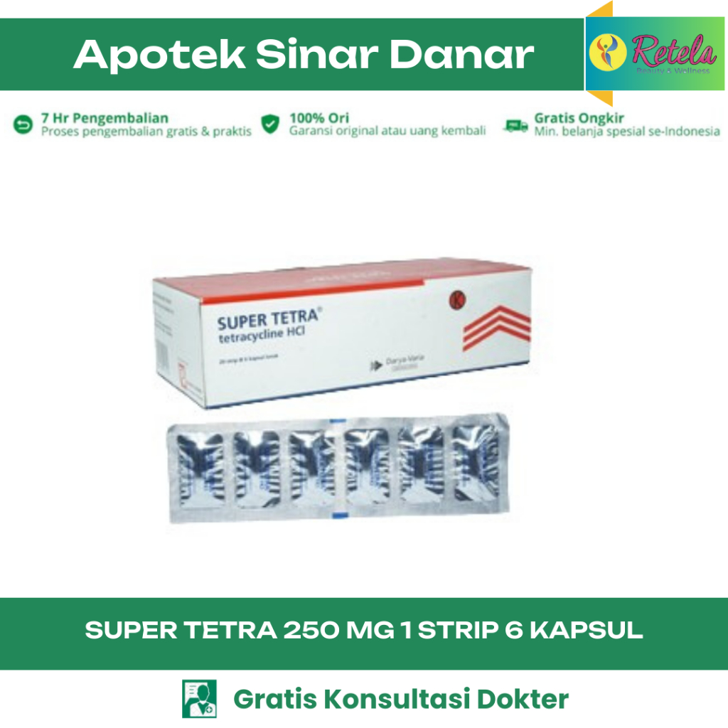 Jual SUPER TETRA 250 MG 1 STRIP 6 KAPSUL | Shopee Indonesia