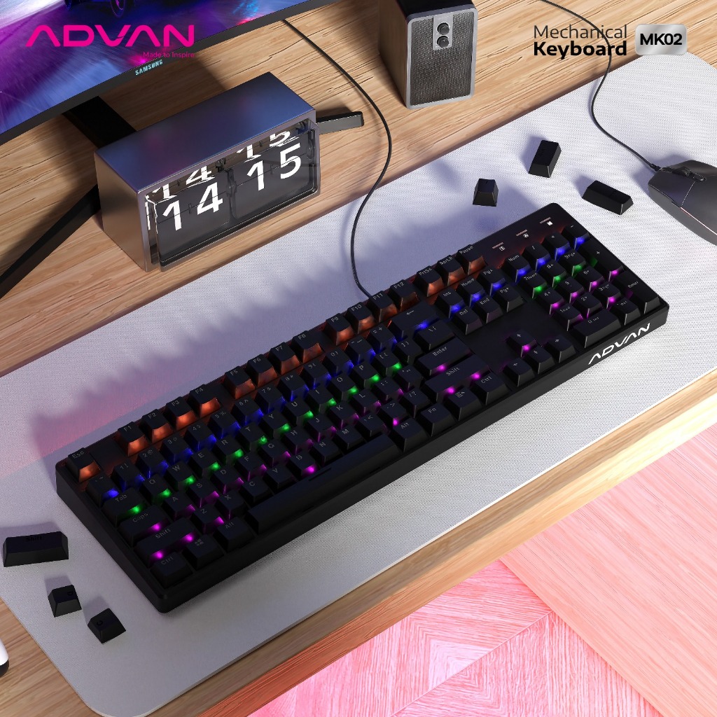 Jual ADVAN Mechanical Keyboard MK02 gaming Keyboard 100% Layout 104 ...