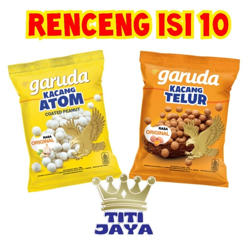 Jual KACANG ATOM TELUR TELOR GARUDA 17 GRAM RENTENG ISI 10 SACHET ...