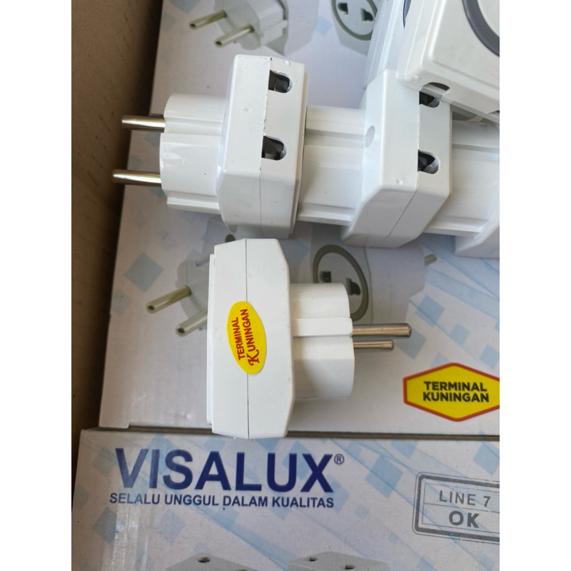 Jual VISALUX VKA8812 Steker Arde T Colokan Listrik 3 Lubang Datar 10A ...