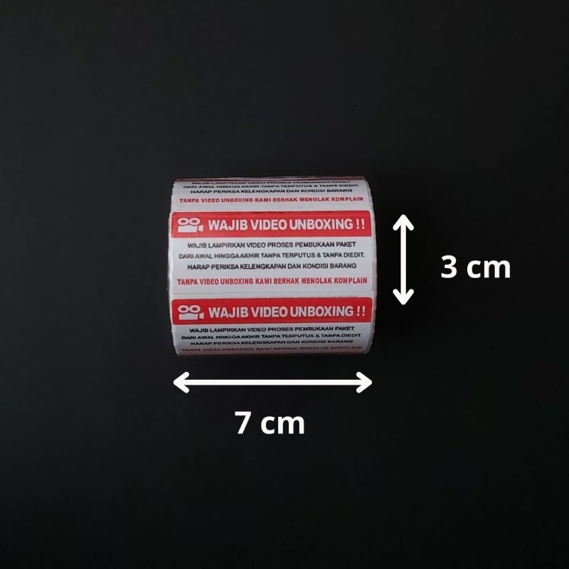 Jual STIKER LABEL "WAJIB VIDEO UNBOXING" Ukuran 7 x 3 cm isi 500 ...