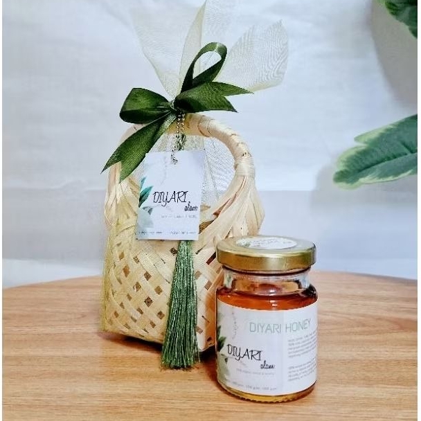 Jual Hampers Etnik Madu Murni 100gr + tas anyaman bambu souvenir acara ...
