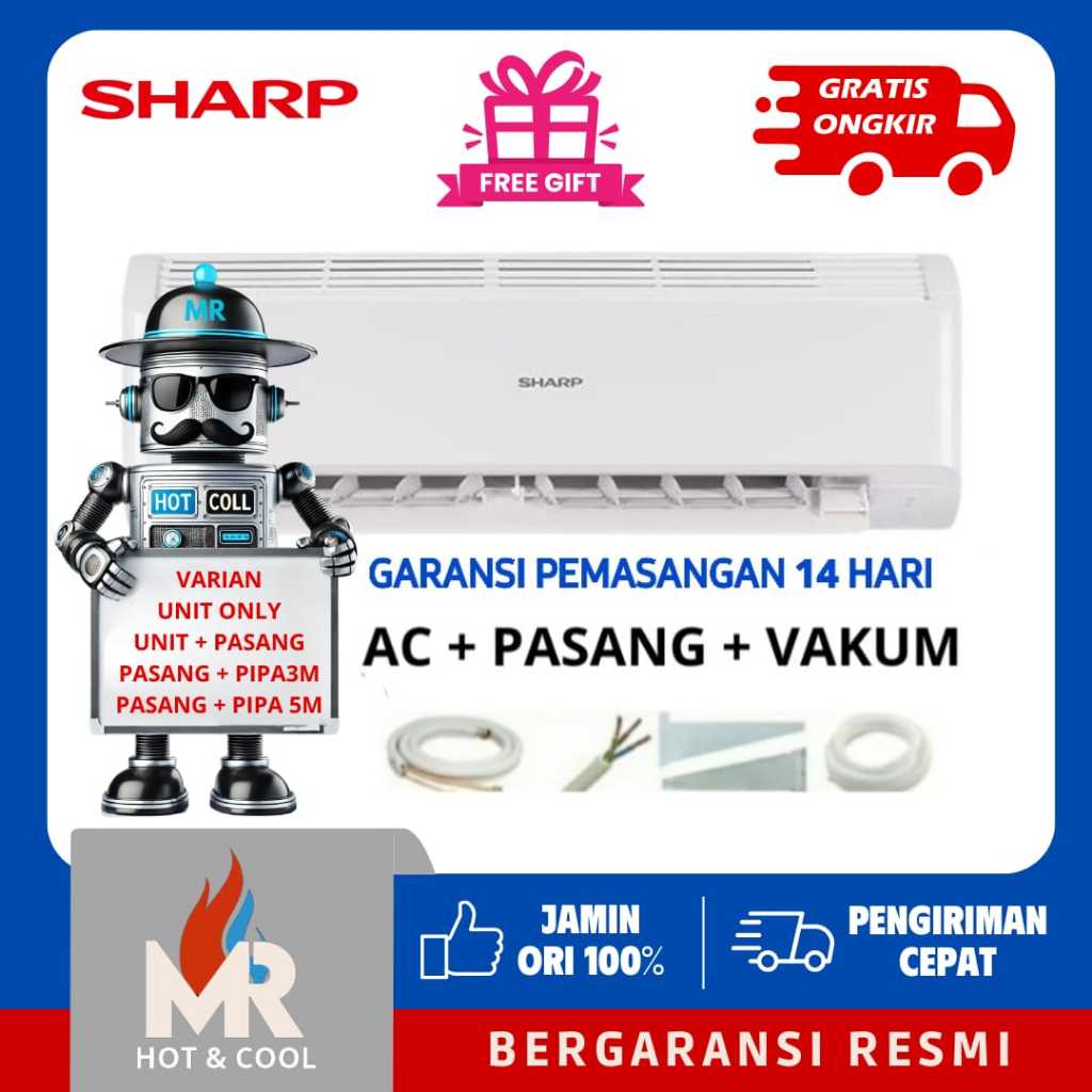 Jual SHARP AC 1 PK A9BEY GARUDA SERIES 1PK + PASANG AH-A9BEY | Shopee Indonesia