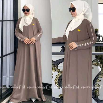 Jual Abaya Habibah Inara Kancing Bahan Crinkle Airflow Premium Gamis Daily Wanita Muslimah ...