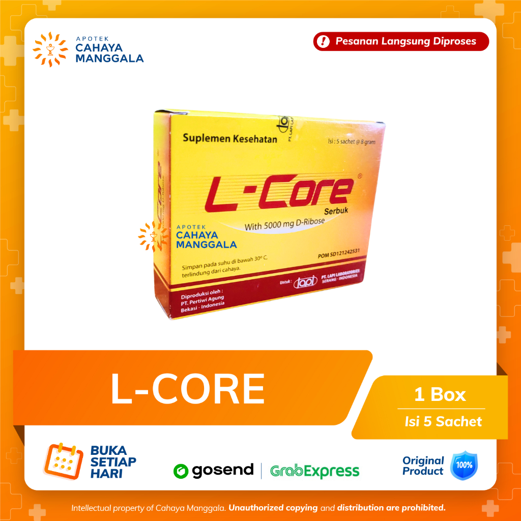 Jual L-CORE SUPLEMEN KESEHATAN PER BOX 5 SACHET | Shopee Indonesia