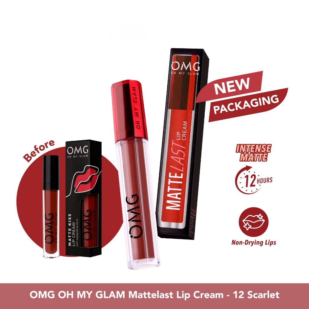 Jual OMG Oh My Glam mattelast lip cream 2.9g Lip Cream Matte Dengan ...