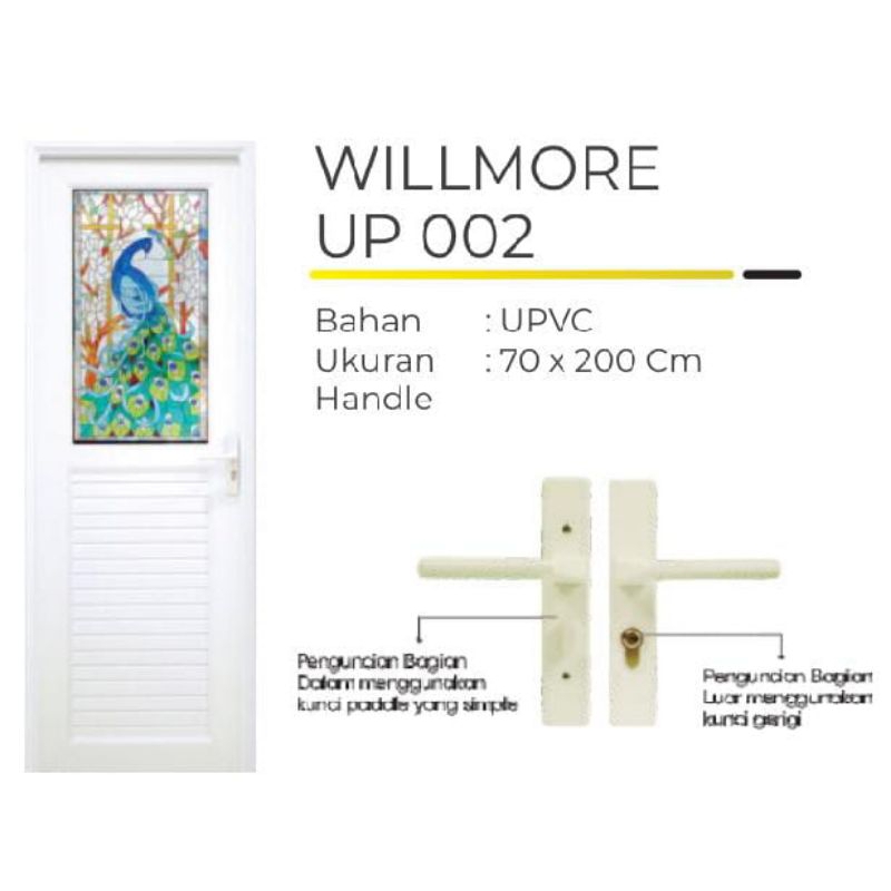Jual Willmore Pintu Kamar Mandi / Pintu UPVC UP002 70CmX200Cm | Shopee Indonesia
