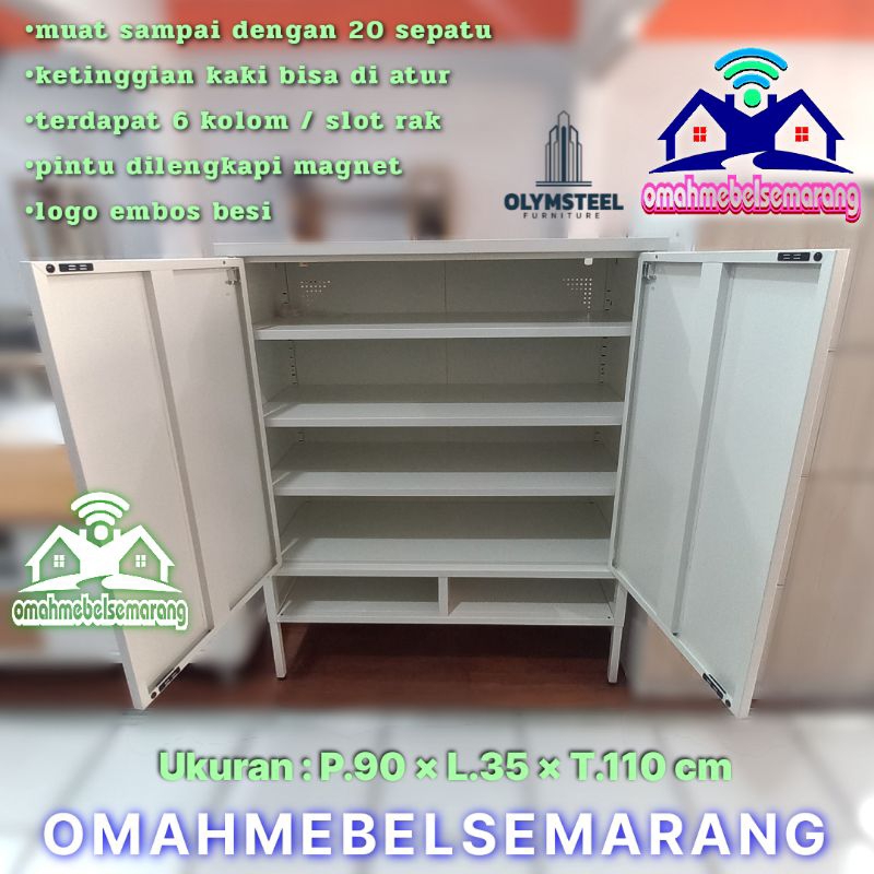 Jual Lemari sepatu besi full rak OLYMSTEEL SR 004 minimalis modern | Shopee Indonesia