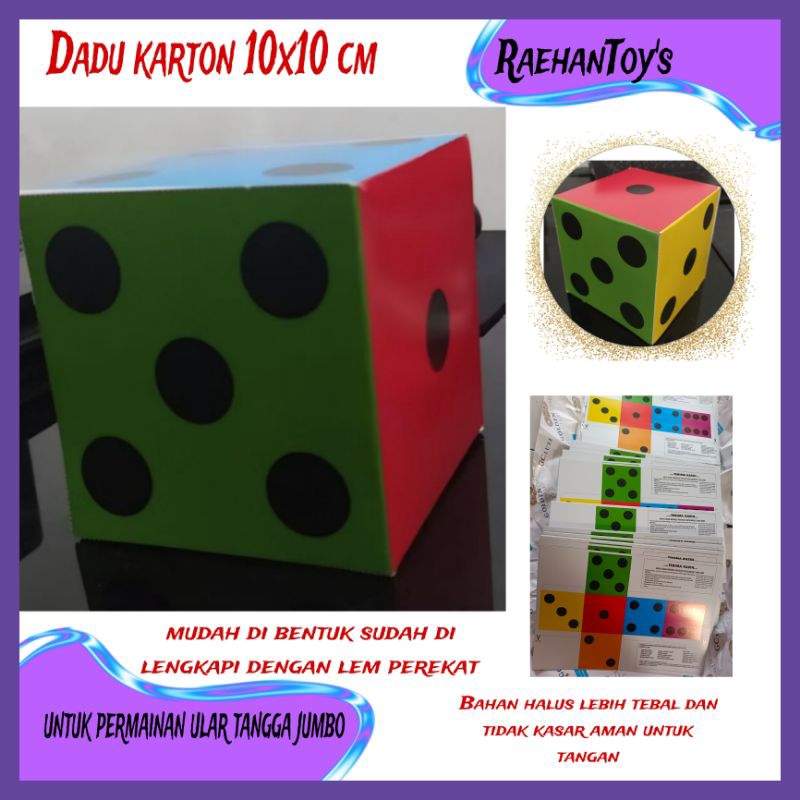 Jual DADU KARTON DADU ULAR TANGGA MAINAN EDUKASI ANAK Dadu untuk ...