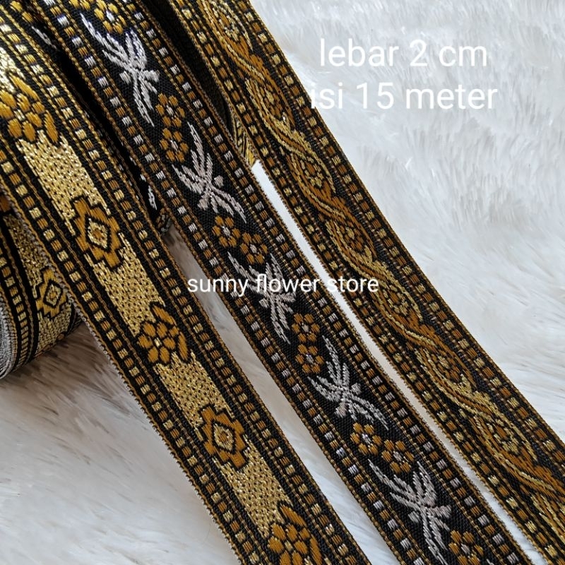 Jual Pita gamis India batik /renda bordir lebar 2 cm | Shopee Indonesia