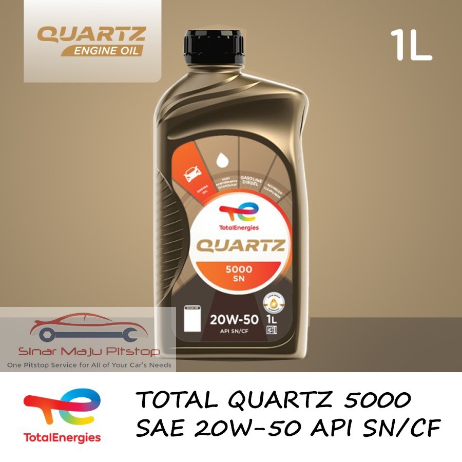 Jual TotalEnergies Quartz 5000 SAE 20W-50 API SN/CF 1 Liter - Oli Mesin ...