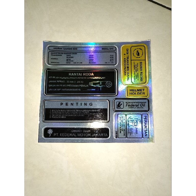 Jual sticker hologram detail Astrea grand prima | Shopee Indonesia