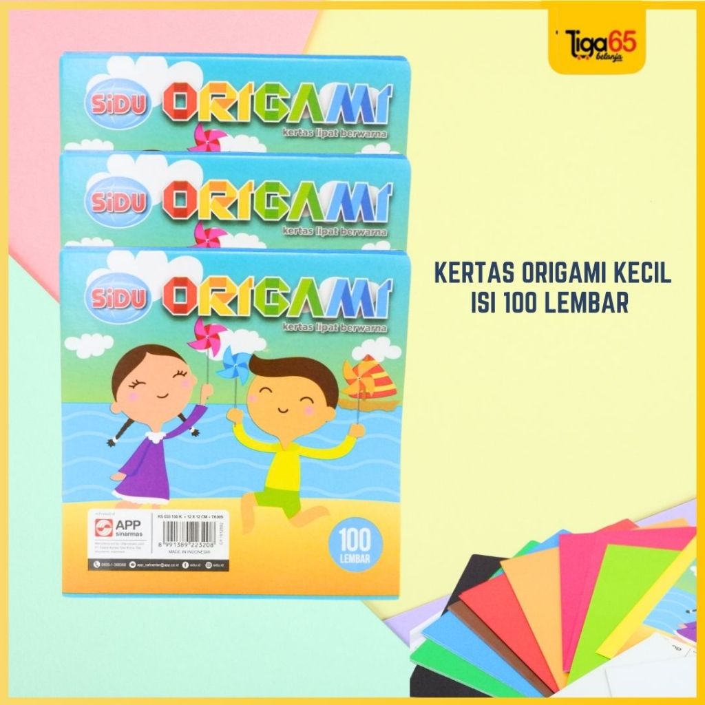 Jual KERTAS ORIGAMI 100 LEMBAR / KERTAS LIPAT / KERTAS WARNA SIDU KECIL ...