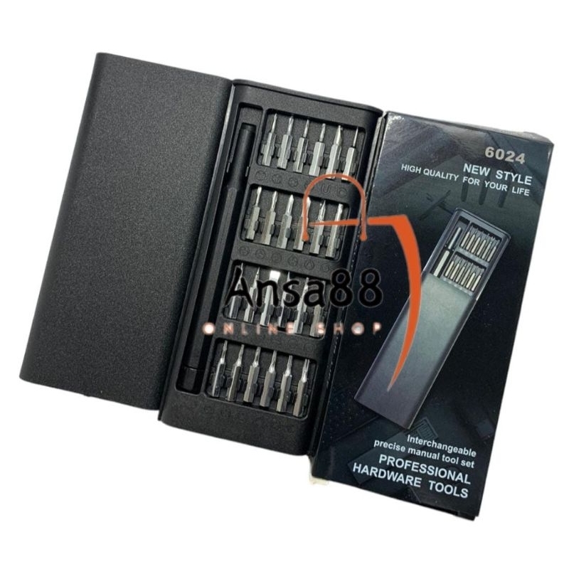 Jual [ANSA88] Obeng set 24in1 + BOX obeng magnet multifungsi isi 24 ...