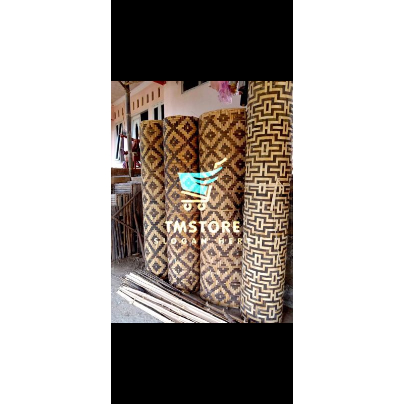 Jual Bilik bambu motif/anyaman bambu/gedeg bambu motif ukuran 2x3 m ...
