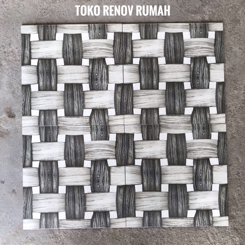 Jual keramik lantai 40x40 abu motif anyam (glossy)/ keramik lantai ...